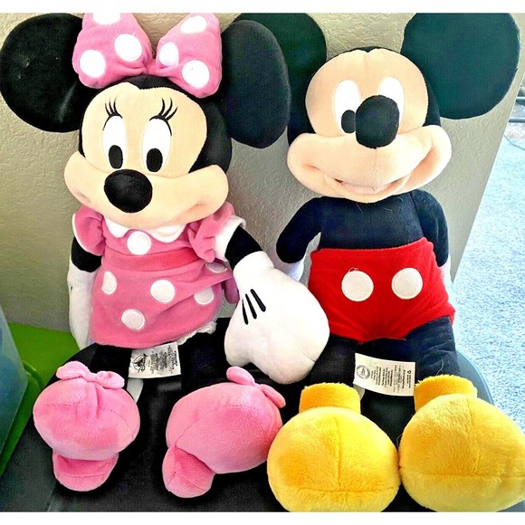 Disney | Toys | Disney Store Parks Plush Lot Of 2 Mickey Minnie Medium Stuffed Dolls Toys Cute ...